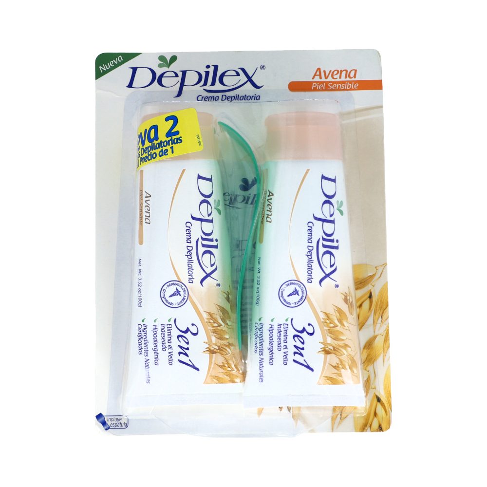 Crema Depilatoria Avena Depilex Caja X 2 Tubo X 100 Gr Lleve 2 Pague 1 ...