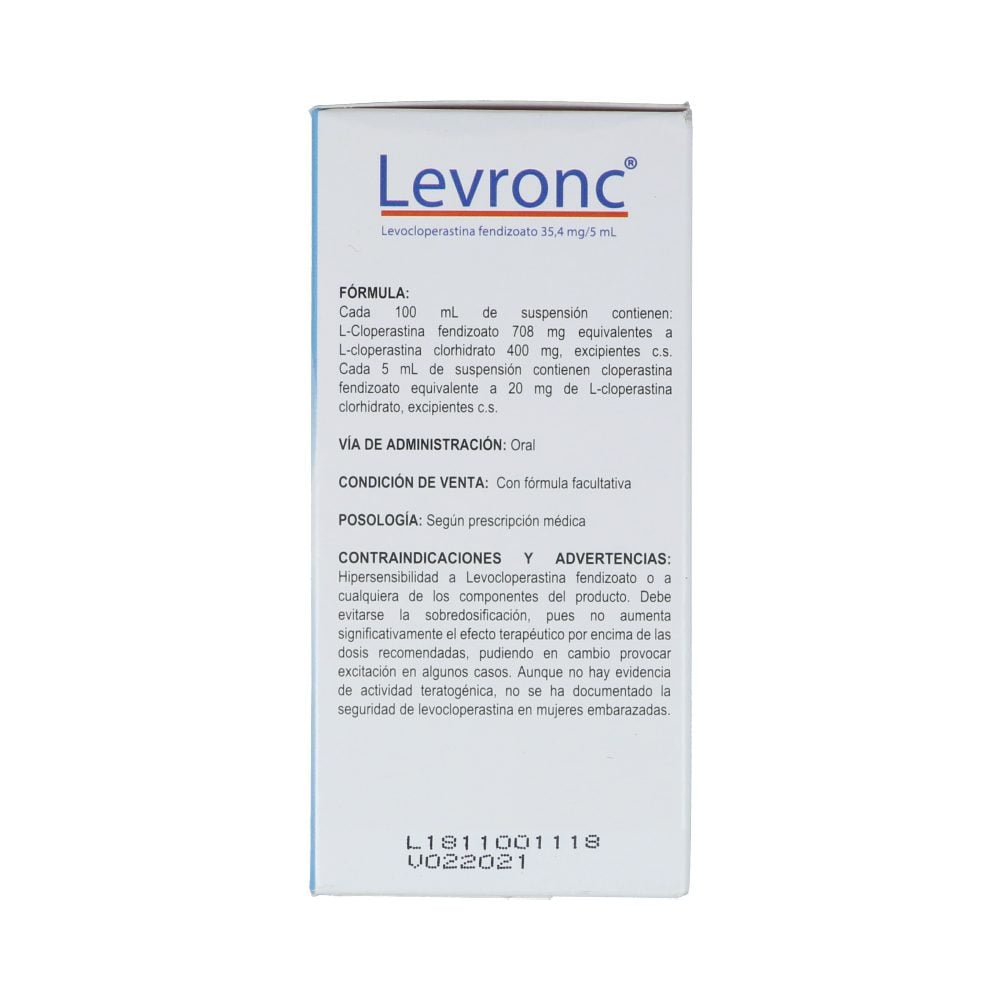Levronc Suspensión Oral Sabor a Cereza 35,4Mg/5mL Frasco X 120 mL | Los ...
