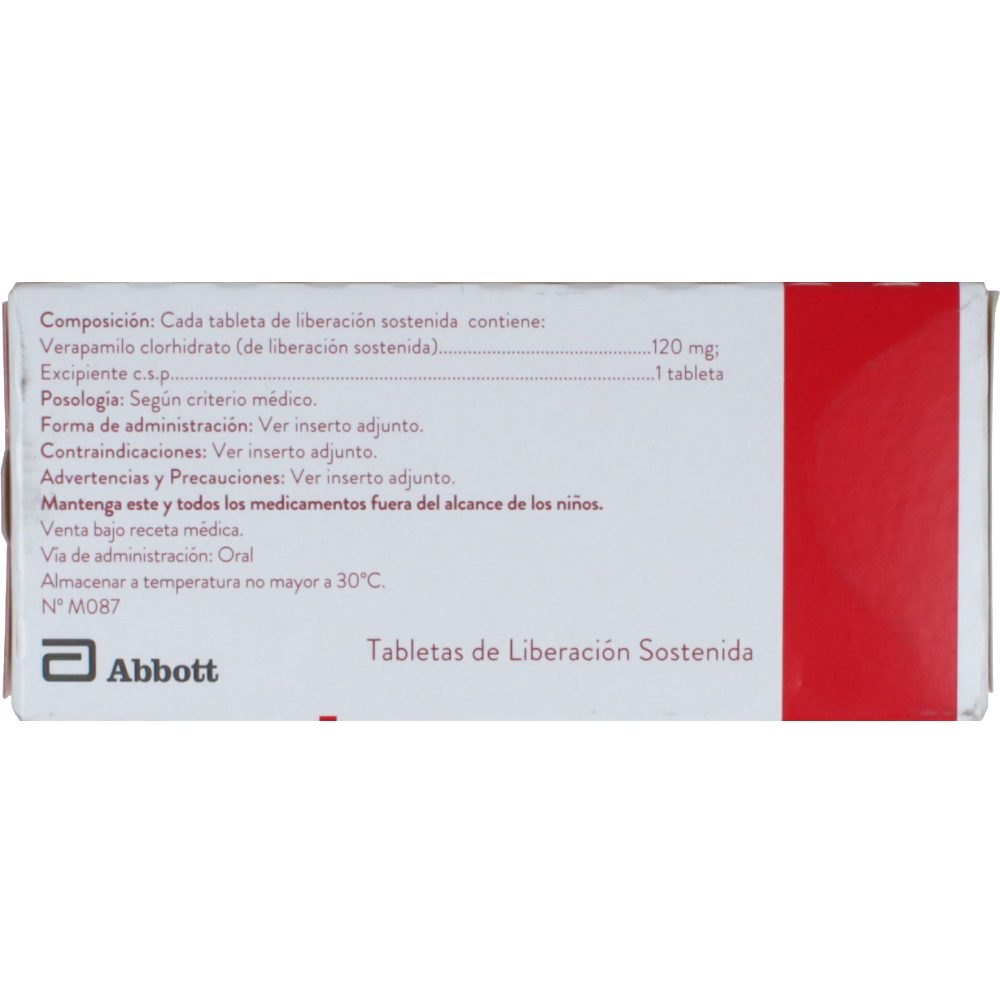 Isoptin SR Tabletas Liberación Sostenida 120Mg Caja X 30 | Los expertos ...