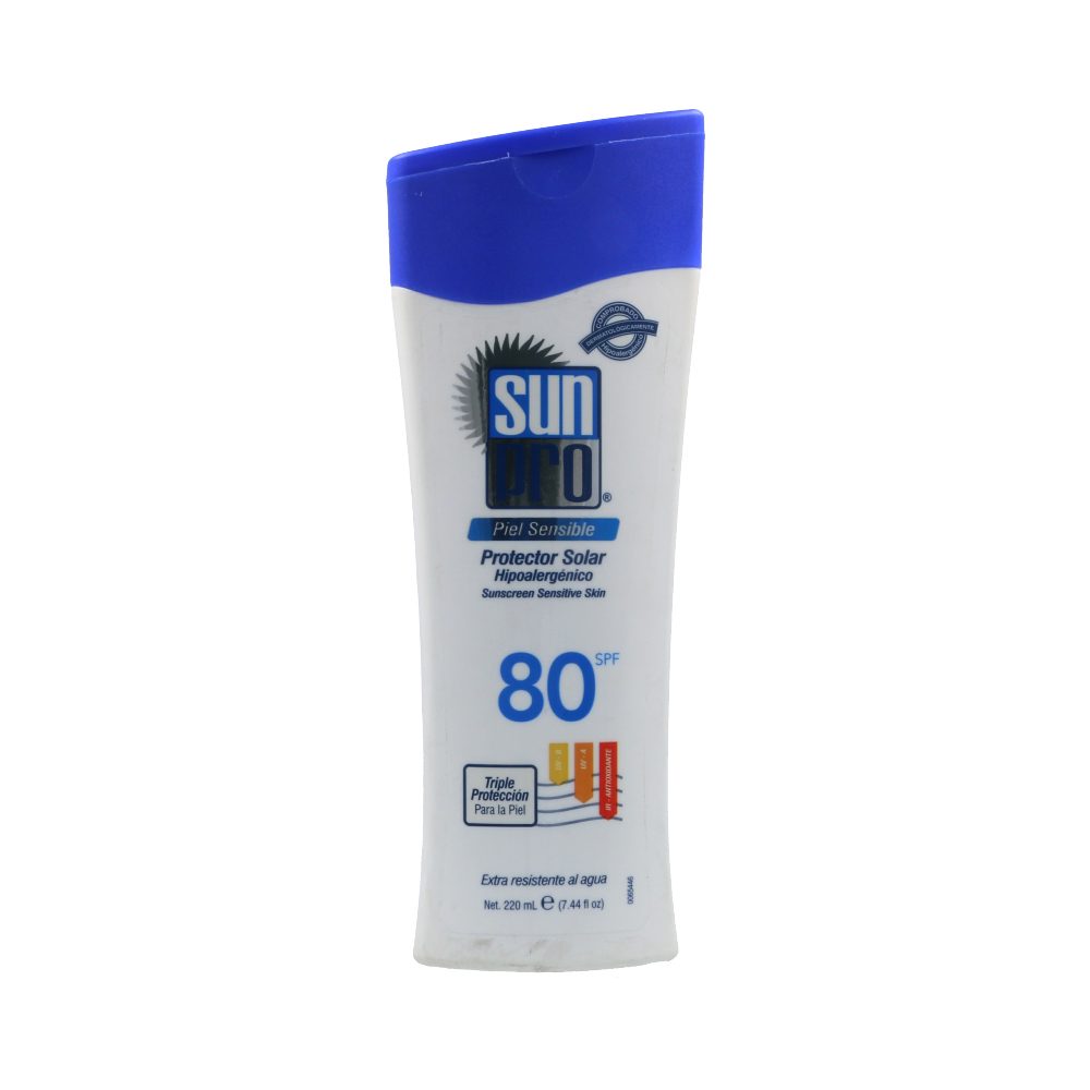 Protector Solar Hipoalegénico Sunpro Spf80 Piel Sensible Frasco X 220mL ...