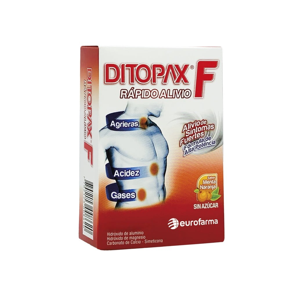 Ditopax F Blister X 5 Tabletas Masticables - Sabor Menta Naranja