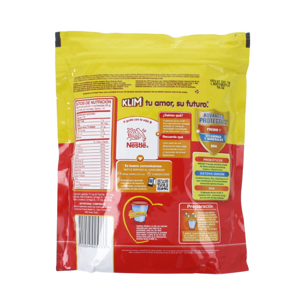 Klim 1+ Prebio Polvo X 1 Bolsa X 500Gr | Los expertos en ahorro Cruz ...