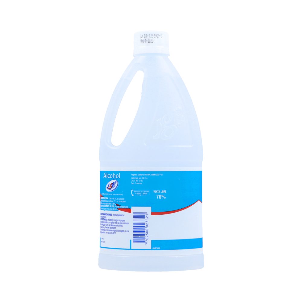 Alcohol Jgb 70% Solución Topica Frasco X 350Ml | Los expertos en ahorro Cruz Verde Colombia