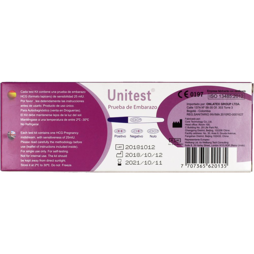 Prueba De Embarazo Unitest Caja X 1 | Los expertos en ahorro Cruz Verde ...