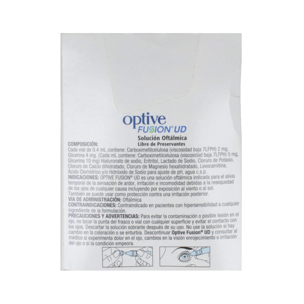 Optive Fusion Ud (2+4) Mg/0.4Ml(0.5+1)% Solución Oftalmica Caja X 30 ...