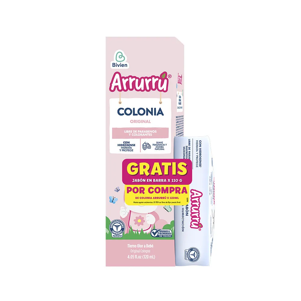 Promo Colonia Arrurru por 120Ml Gratis Jabon En Barra por 110Gr Bebe ...