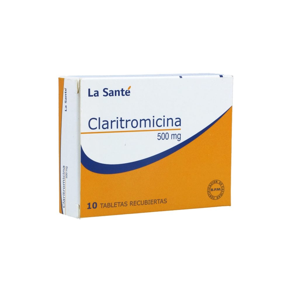 Claritromicina 500 Mg Tabletas Recubiertas Caja X 10 Tabletas La Sante ...