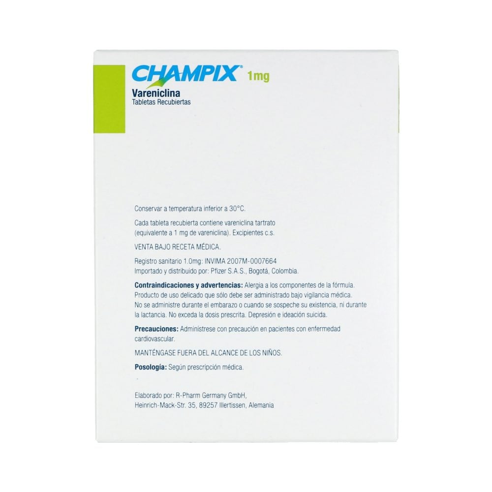 Champix 1Mg Caja X 56 Tabletas Cubierta EntErica | Los expertos en ...