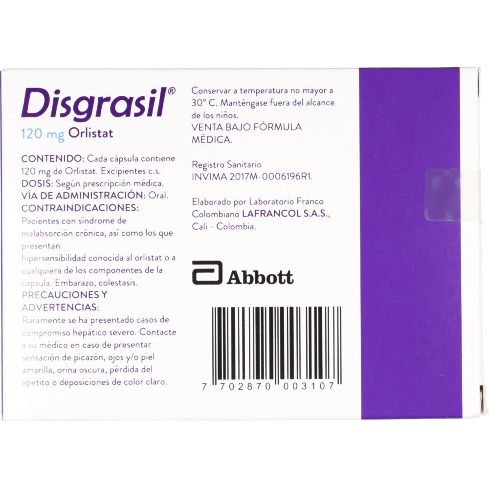Disgrasil Cápsulas 120Mg Caja X 30 | Los expertos en ahorro Cruz Verde ...
