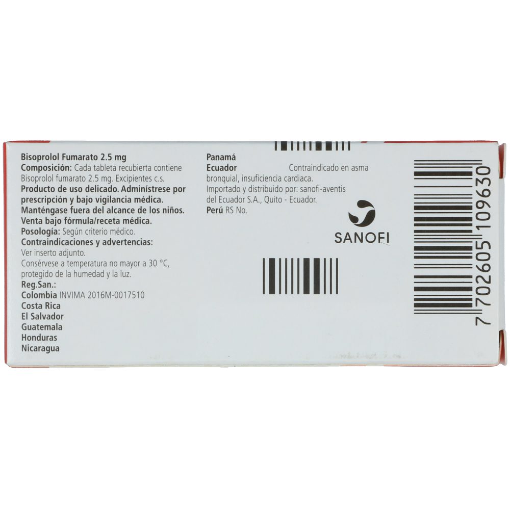 Bisoprolol Fumarato Genfar 2.5Mg Caja X 30 Tabletas Recubiertas | Los ...
