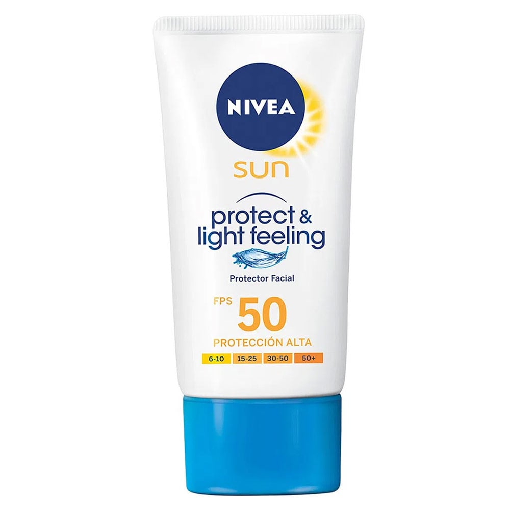 Bloqueador Nivea Sun Protect & Ligth Feeling Fps 50 Frasco X 50Ml ...