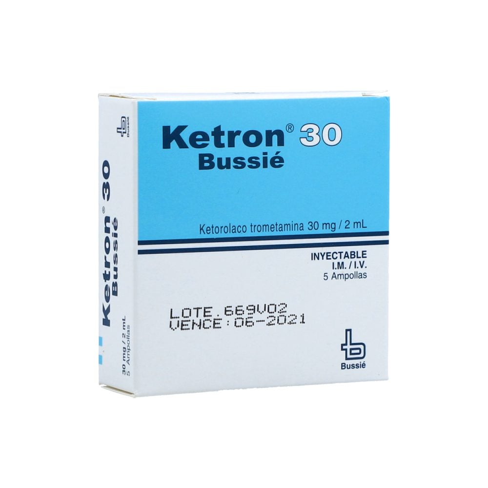 Ketron Iv 30Mg/2mL Solución Inyectable X 1 Ampolla | Los expertos en ...