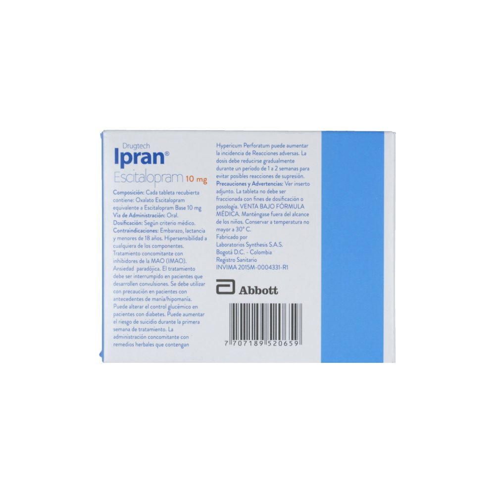Ipran 10Mg Caja X 30 Tabletas | Los expertos en ahorro Cruz Verde Colombia