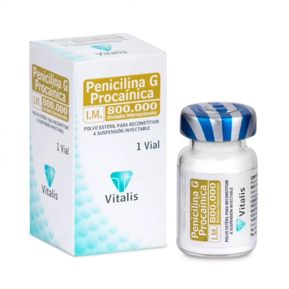 Penicilina G Procainica 800000Ui Polvo Inyectable Caja X 1Vial Vitalis | Cruz Verde