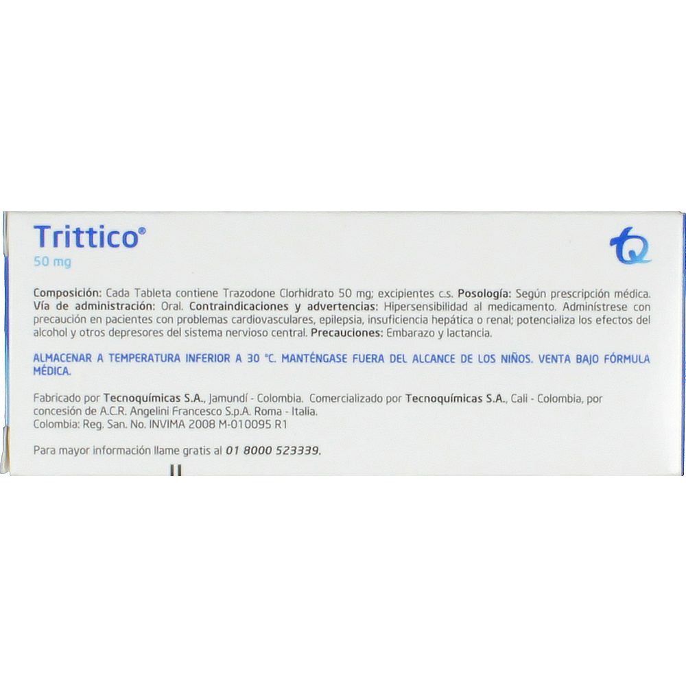 Trittico Tabletas 50Mg Blister X 10 | Los expertos en ahorro Cruz Verde ...