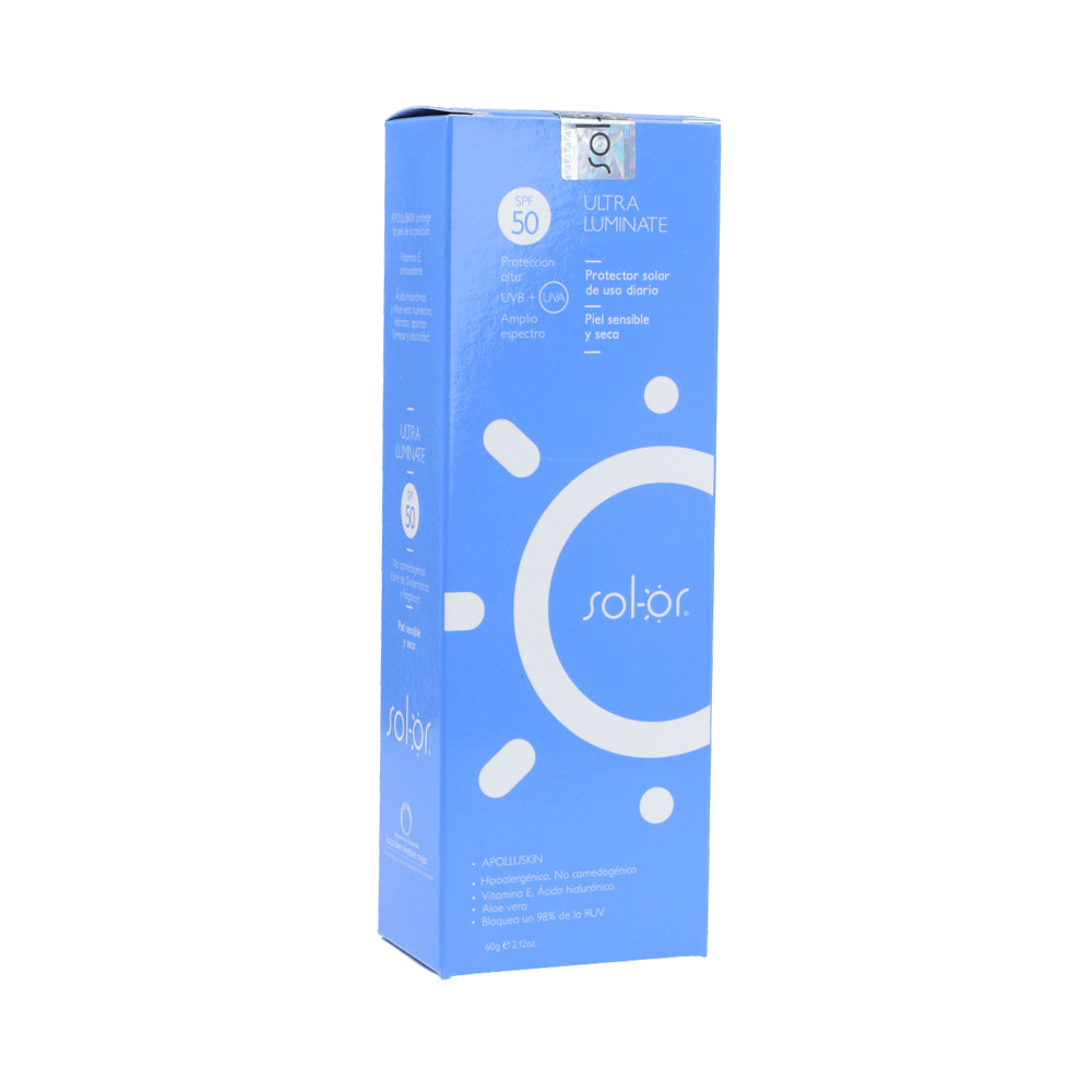 Protector Sol Ultra Ilumínate Sol-Or Piel Sensible Y Seca Spf 50 Tubo X ...