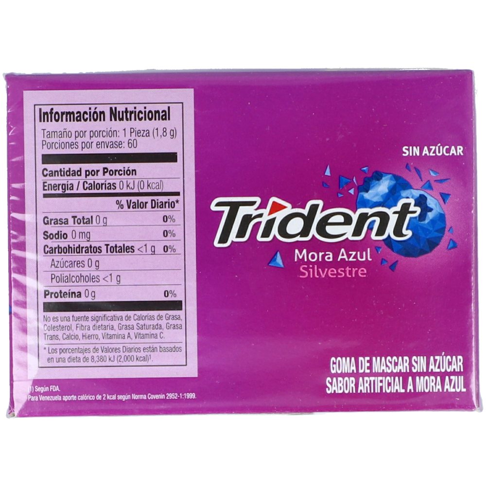Trident Sobre x 1,8 g Mora Azul Caja por 60 sobres | Los expertos en ...