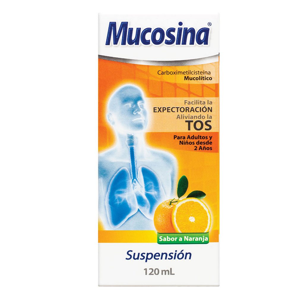 Mucosina Suspensión Sabor a Naranja 250Mg/mL Frasco X 120 mL | Los ...