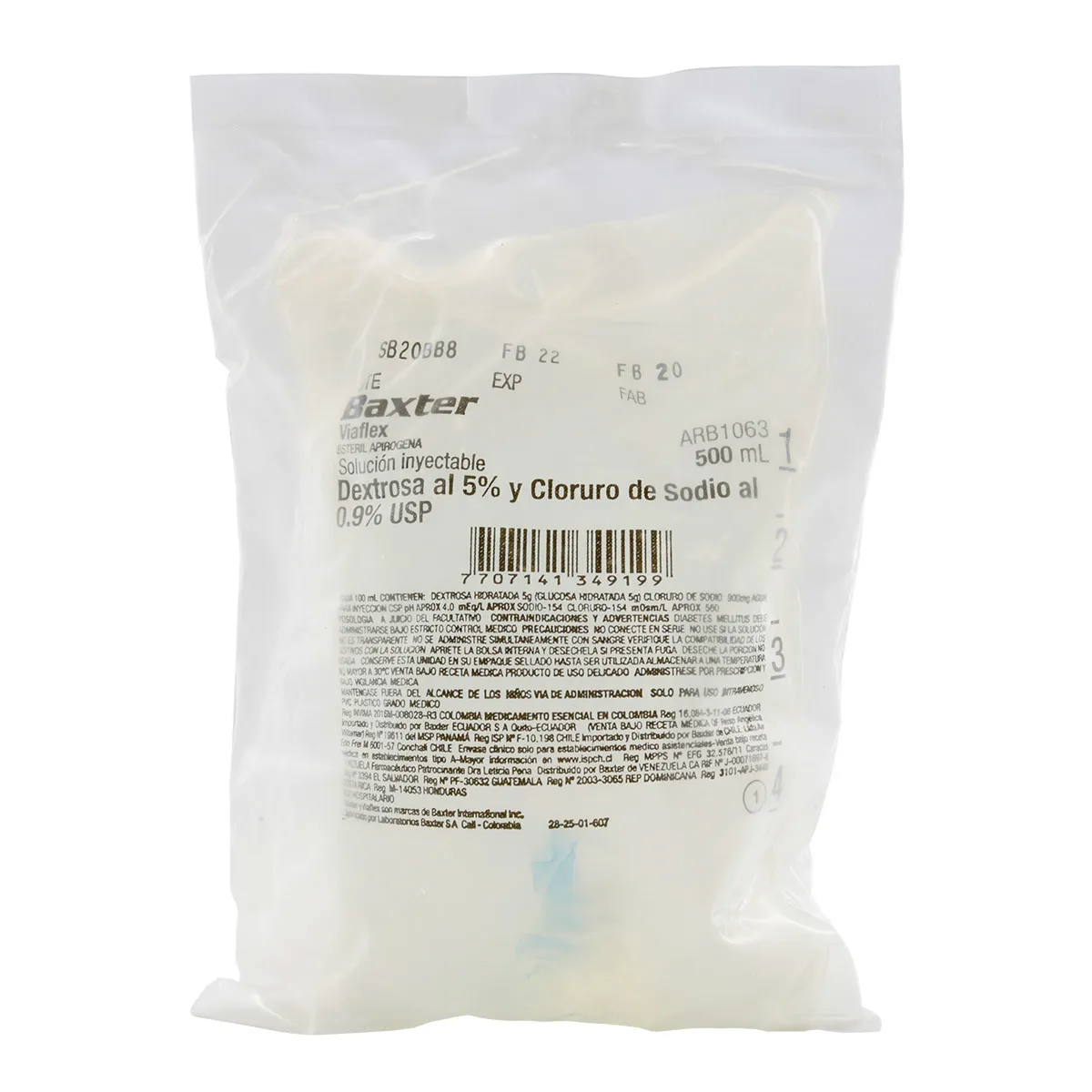 Dextrosa+Cloruro Na Usp (5+0.9)% Solucion Inyectable Bolsa X 500Ml Baxter