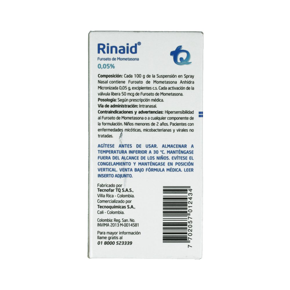 Rinaid 0,05% sin alcohol, sin olor Frasco X 18Gr | Los expertos en ...