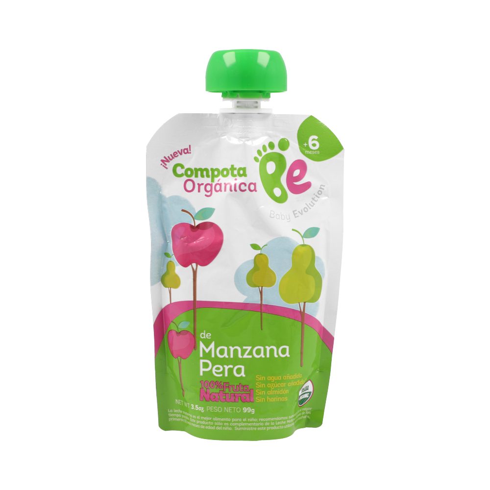 Compota Organica Baby Evolution Sobre X 99Gr Manzana Pera | Los ...