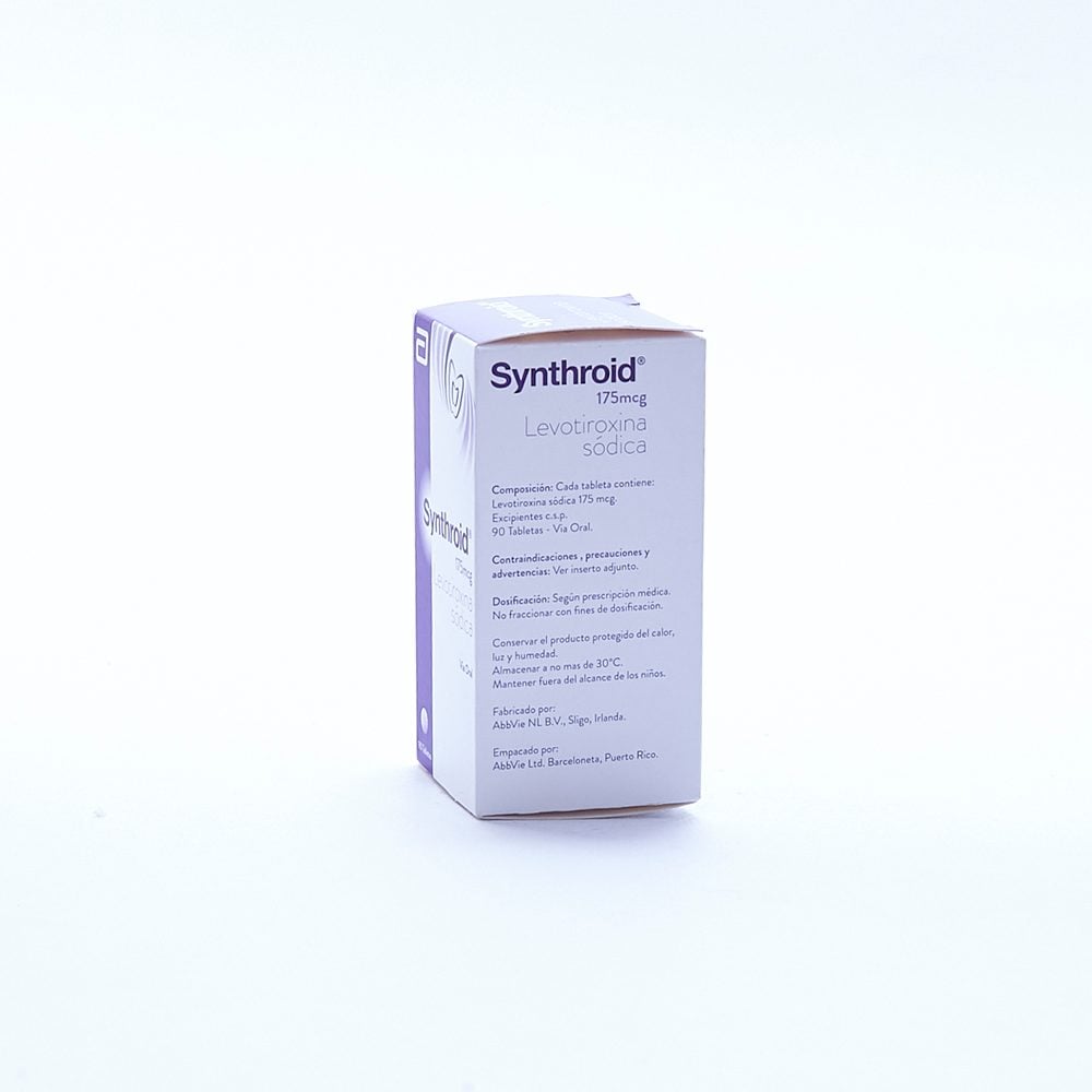 Synthroid 175Mcg Tableta Frasco X 90 | Los expertos en ahorro Cruz ...