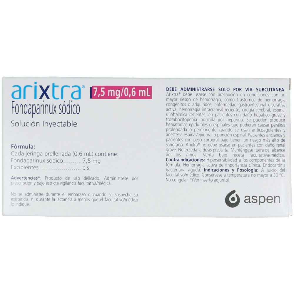 Arixtra Jeringas Prellenadas Solución Inyectable 7.5Mg/0.6mL Caja X 2 ...