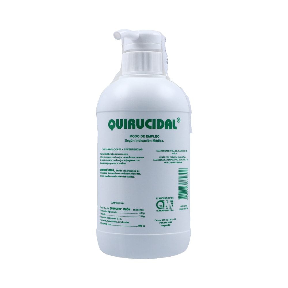 Quirucidal Jabón 4%+1%+1% Emulsión Top Frasco X 500mL | Los expertos en ... Quirucidal Jabón 4%+1%+1% Emulsión Top Frasco X 500mL | Los expertos en ...
