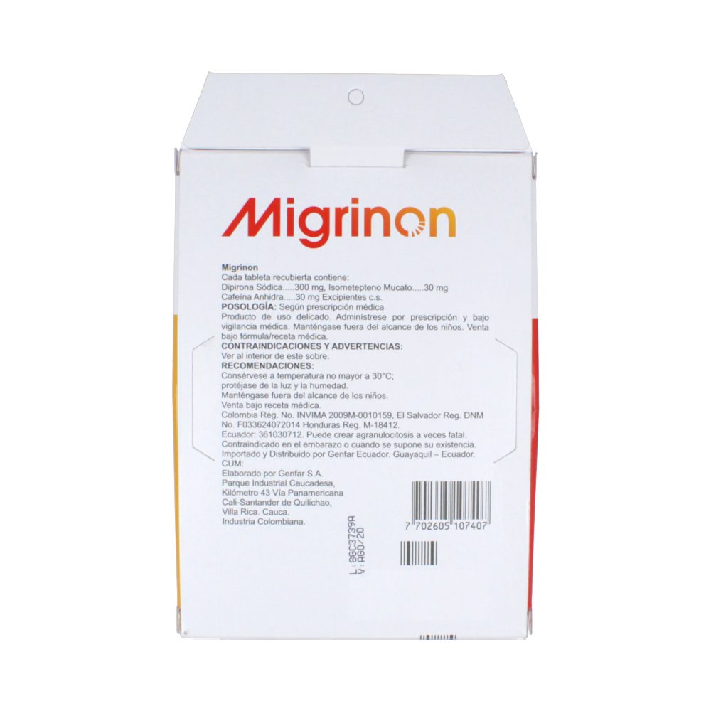 Migrinon Tabletas Recubiertas Blister X 5 | Los expertos en ahorro Cruz ...