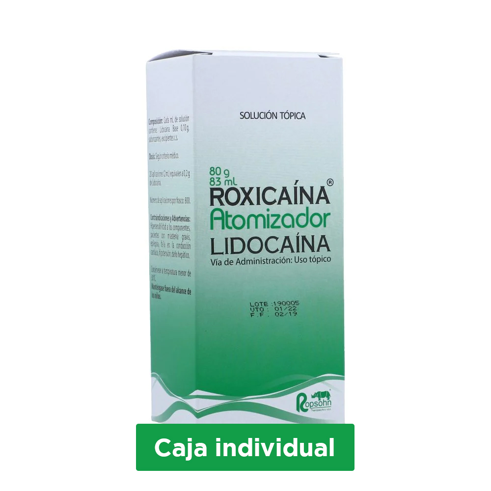 Roxicaina Atomizador Solución Tópica Frasco X 80Gr | Los expertos en ...