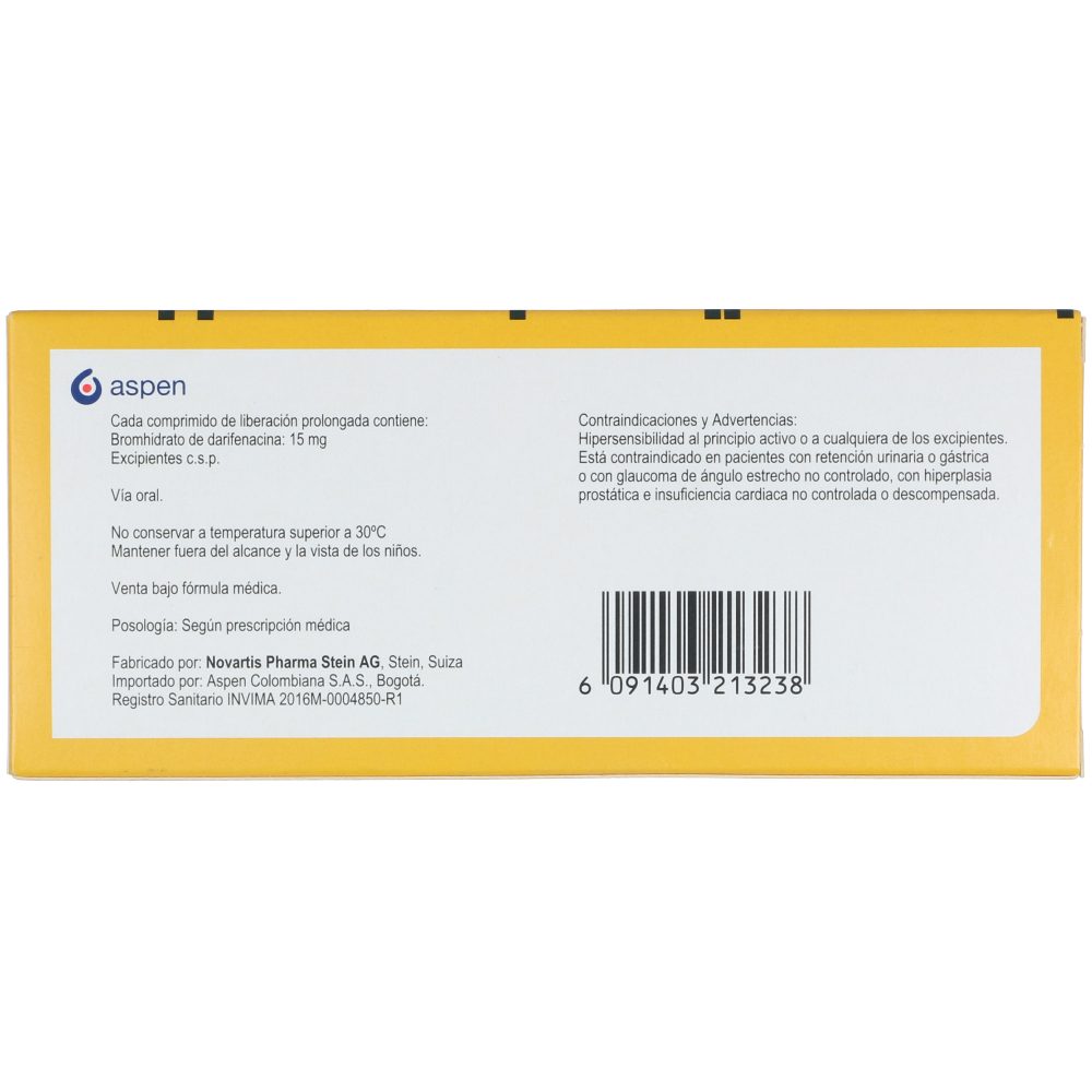 Enablex Tabletas Liberación Prolongada 15Mg Caja X 28 | Los expertos en ...