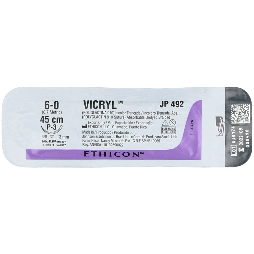 Sutura Vicryl 6-0 P-3 45Cm Ref Ethicon Sobre X 1 Violeta 45Cm | Los ...