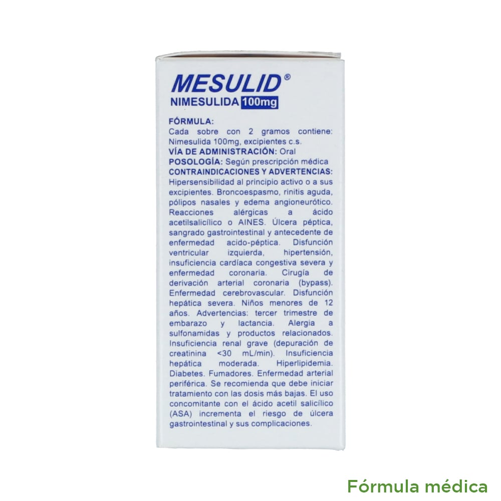 Mesulid Fresa 100Mg/Sobre X 1 Sobre | Los expertos en ahorro Cruz Verde ...