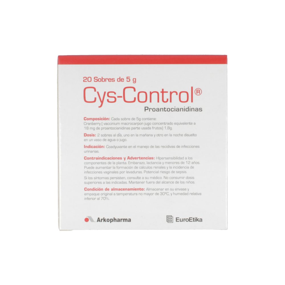 Cys Control Polvo Solución Oral 18Mg Caja X 20 Sobres X 5Gr | Los expertos en ahorro Cruz Verde ...