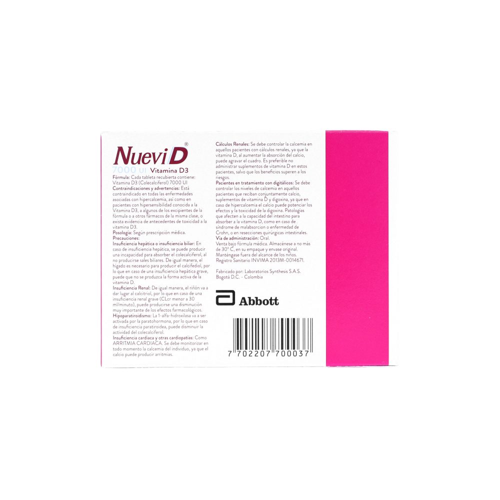Nuevid 7000Ui Caja X 12 Tabletas Recubiertas | Los expertos en ahorro ...