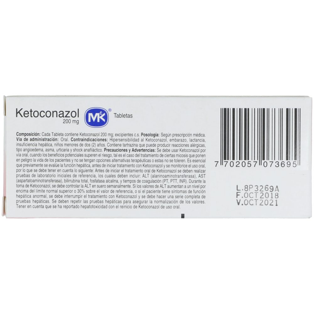 Ketoconazol Mk 200Mg Caja X 10 Tabletas | Los expertos en ahorro Cruz ...