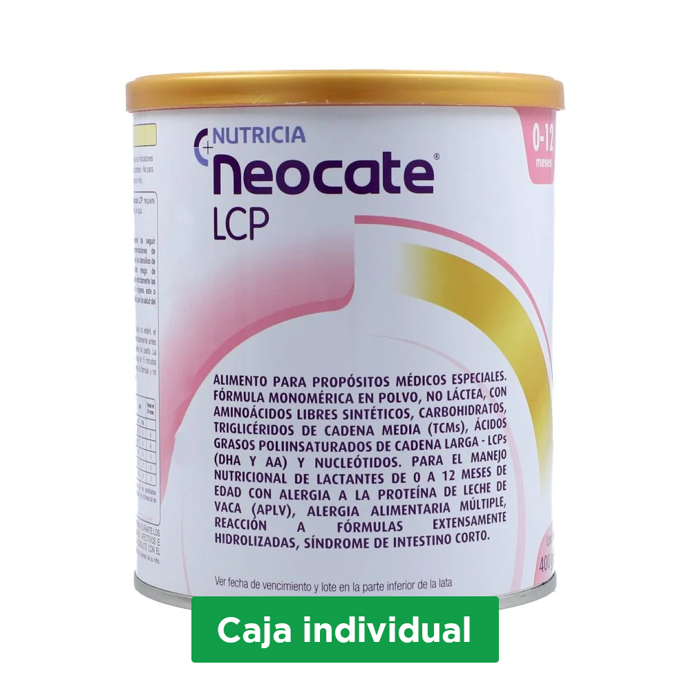 Formula No Lactea Monomerica Neocate Tarro X 400 G Lcp 0 - 12 Meses ...