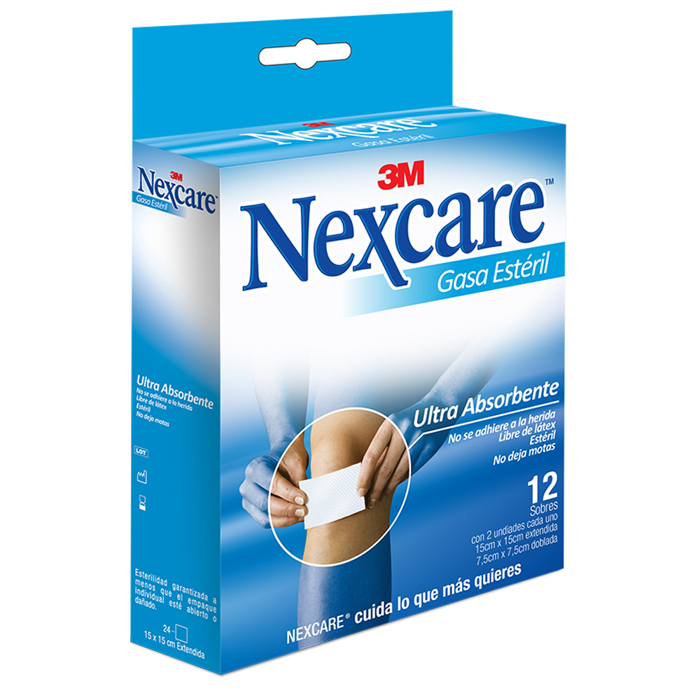 Gasa Estéril Ultra Absorbente Nexcare Caja X 12 Sobres X 2 | Cruz Verde