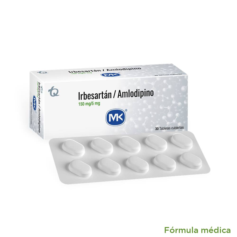 Amlodipino+Irbesartan (5+150)Mg Tabletas Recubiertas Caja X 30 Mk ...